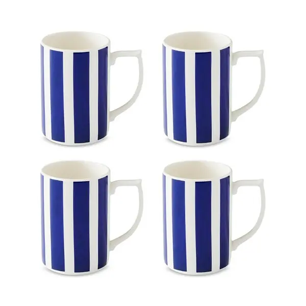 SPODE Italian Steccato Bold Stripe Mugs, Set Of 4 - Blue