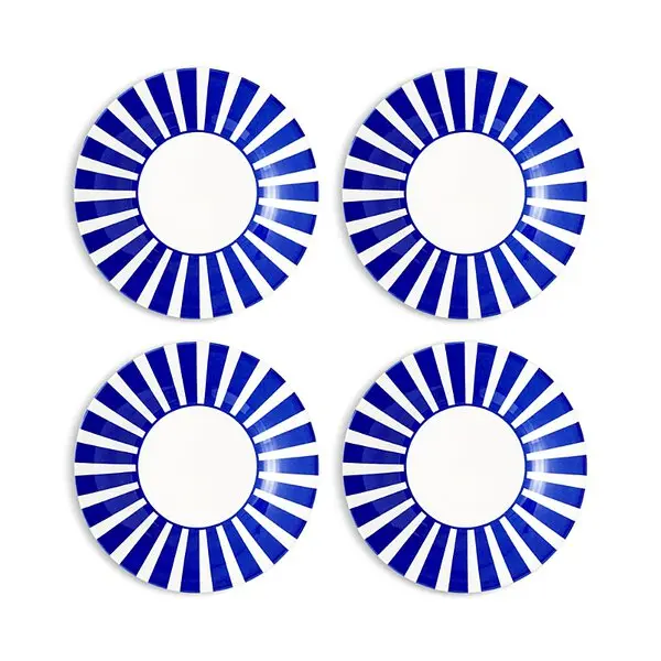 SPODE Italian Steccato Bold Stripe Tidbit Plates, Set Of 4 - Blue