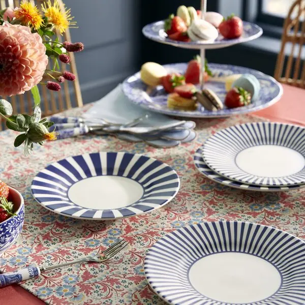SPODE Italian Steccato Bold Stripe Tidbit Plates, Set Of 4