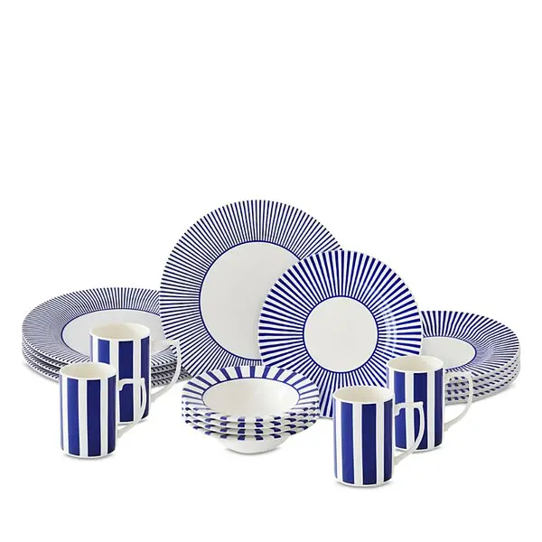 SPODE Italian Stecatto Dinnerware, 16 Piece Set - Blue