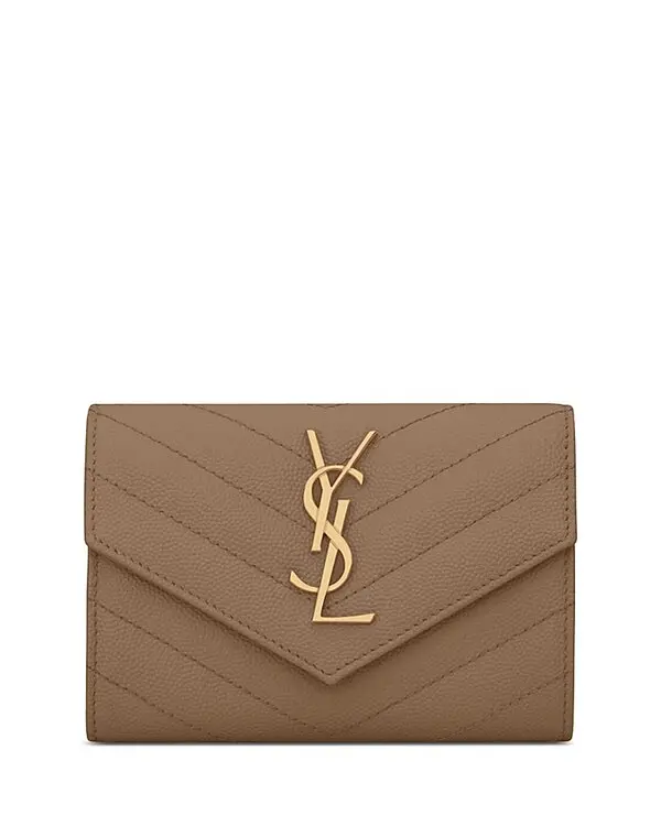 Saint Laurent Cassandre Matelasse Small Envelope Wallet
