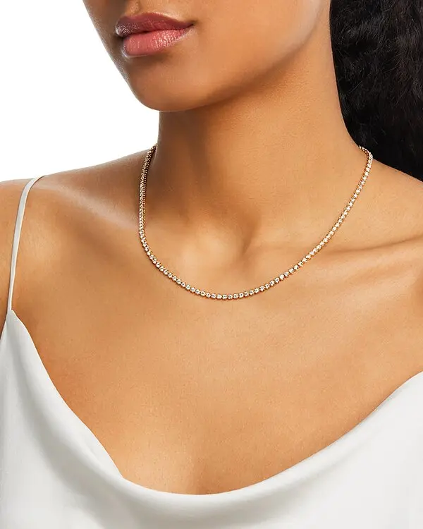 Bloomingdale'S Diamond Crown Set Tennis Necklace 5.0 Tcw In 14k - Yellow Gold