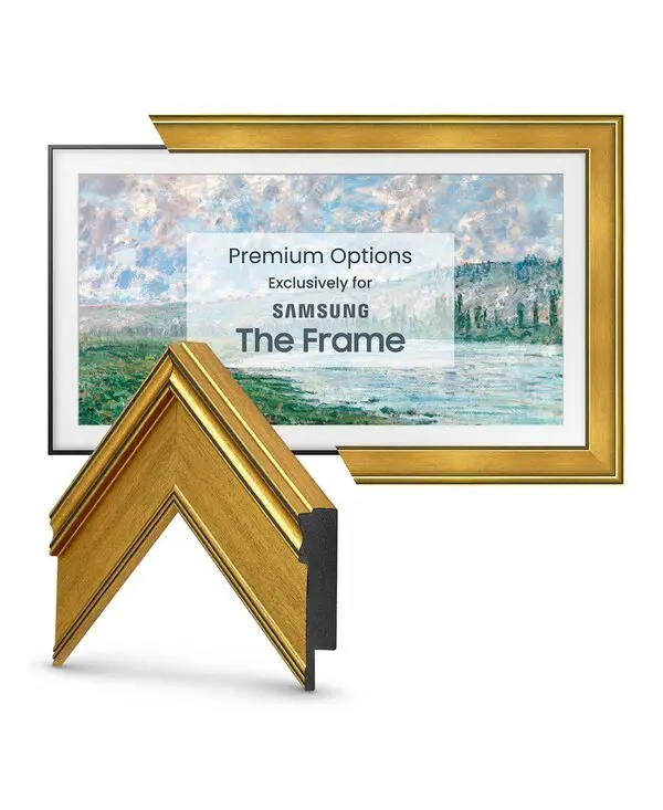 DECO TV FRAMES 75" Customizable Frame For Samsung The Frame Tv 2021-2025 - Antique Gold
