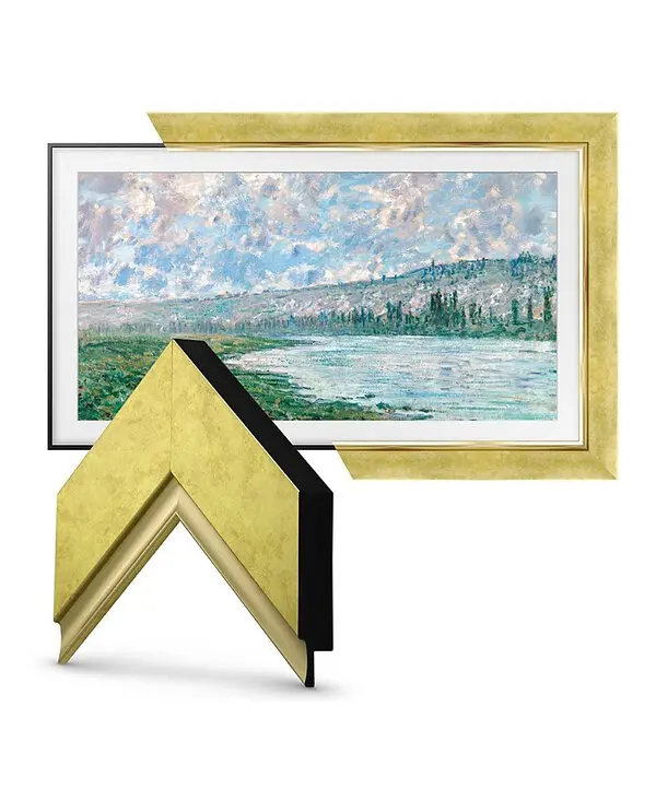 DECO TV FRAMES 55" Customizable Frame For Samsung The Frame Tv 2021-2025 - Contemporary Gold