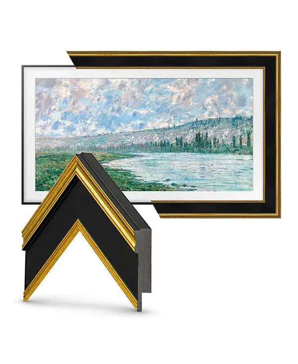 DECO TV FRAMES 50" Frame For Samsung The Frame Tv 2021-2025 - Antique Gold  Black