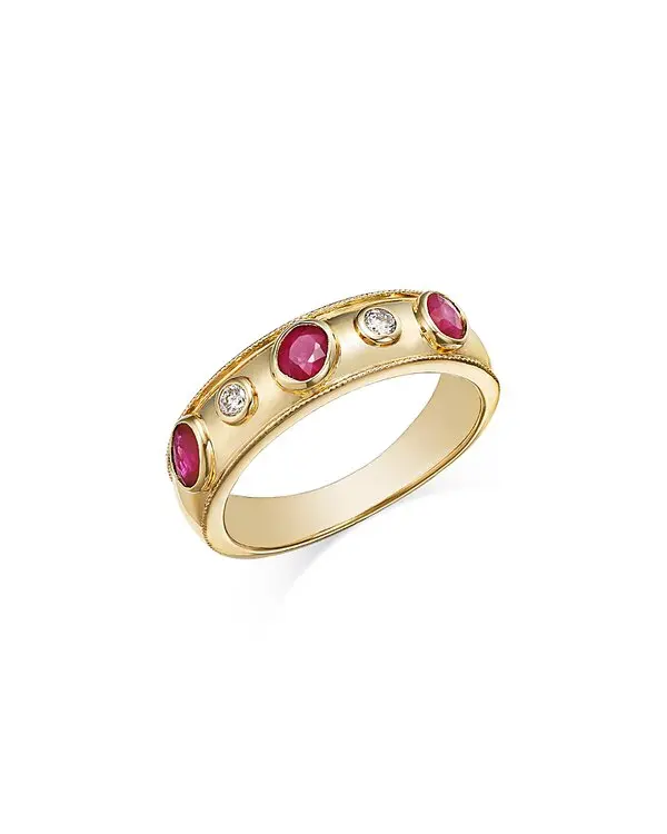 Bloomingdale'S Ruby And Diamond Ring - Pink/gold
