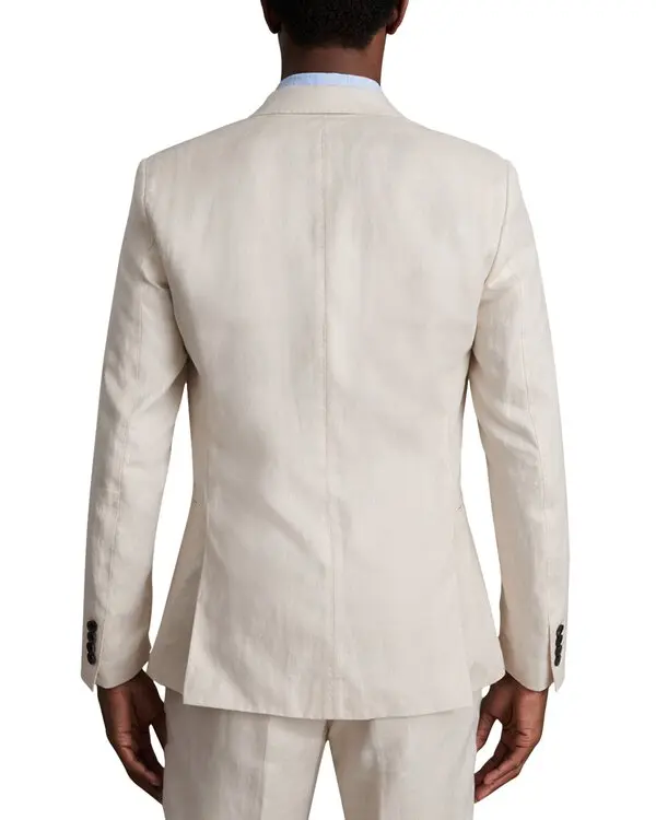 REISS Kin Linen Slim Fit Suit Jacket - Stone