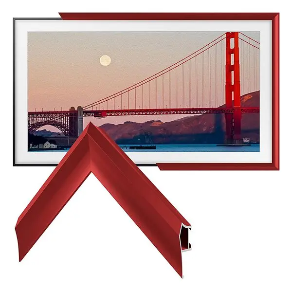 DECO TV FRAMES 55" Alloy Prismatic Frame For Samsung The Frame Or Frame Pro Tv 2021-2025 - Prismatic Candy Apple Red