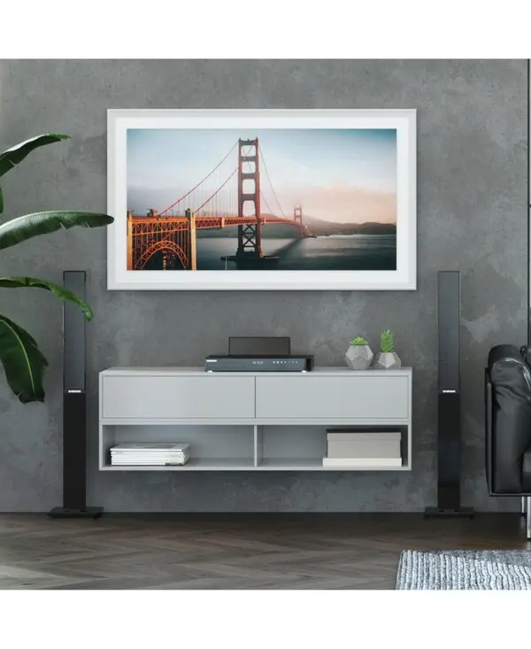 DECO TV FRAMES 55" Alloy Prismatic Frame For Samsung The Frame Or Frame Pro Tv 2021-2025 - Prismatic Pure White