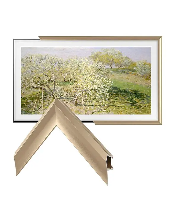DECO TV FRAMES 50" Alloy Prismatic Frame For Samsung The Frame And Frame Pro Tv 2021-2025 - Gold