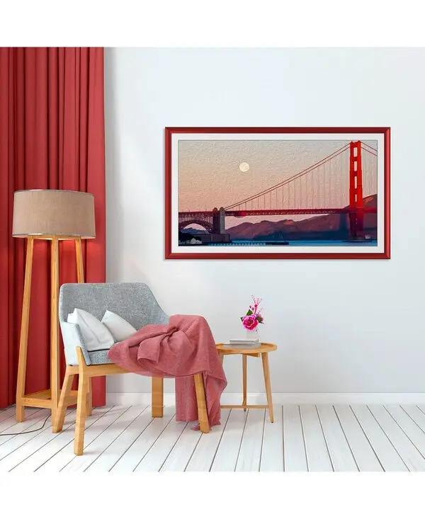 DECO TV FRAMES 50" Alloy Prismatic Frame For Samsung The Frame And Frame Pro Tv 2021-2025 - Prismatic Candy Apple Red