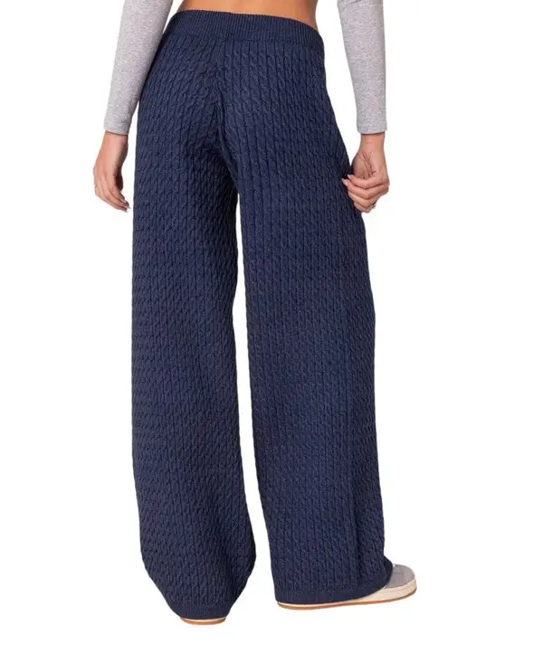 EDIKTED Portia Relaxed Cable Knit Pants