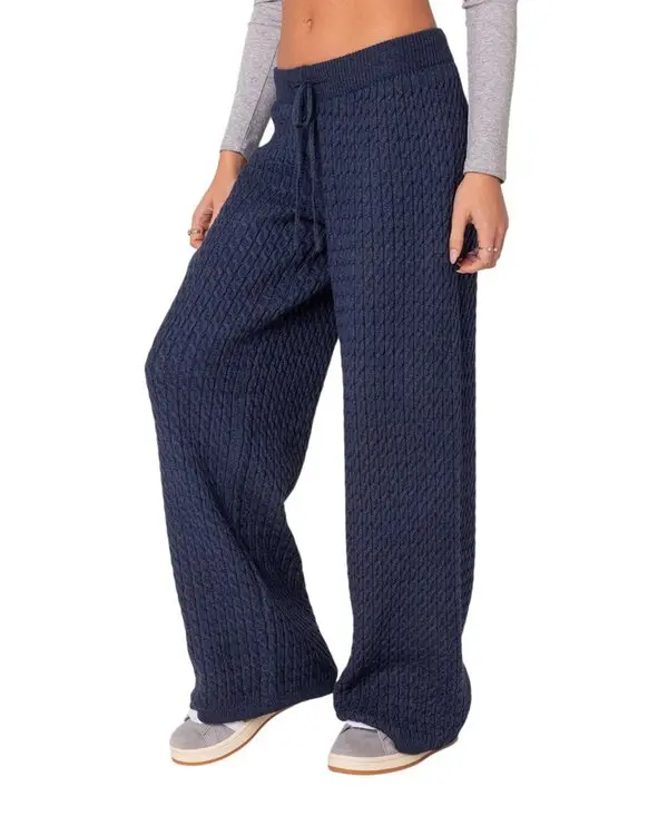 EDIKTED Portia Relaxed Cable Knit Pants