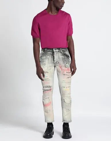 Dsquared2 Jeans In Cotton, Elastane, And Cow Leather
