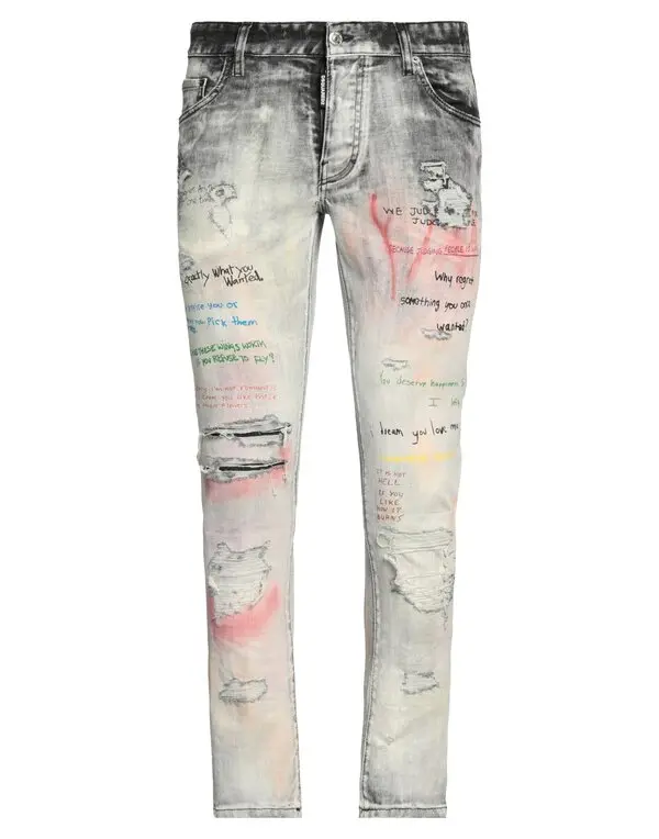 Dsquared2 Jeans In Cotton, Elastane, And Cow Leather