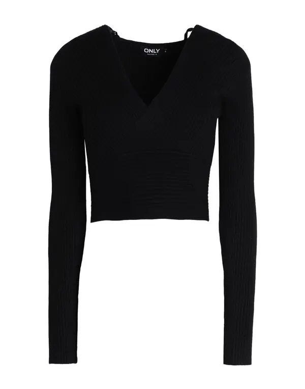 Only Knitted Cropped V-neck Sweater