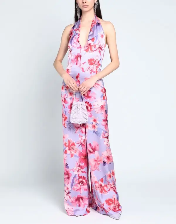 Pinko Polyester Floral Jumpsuit - Purple