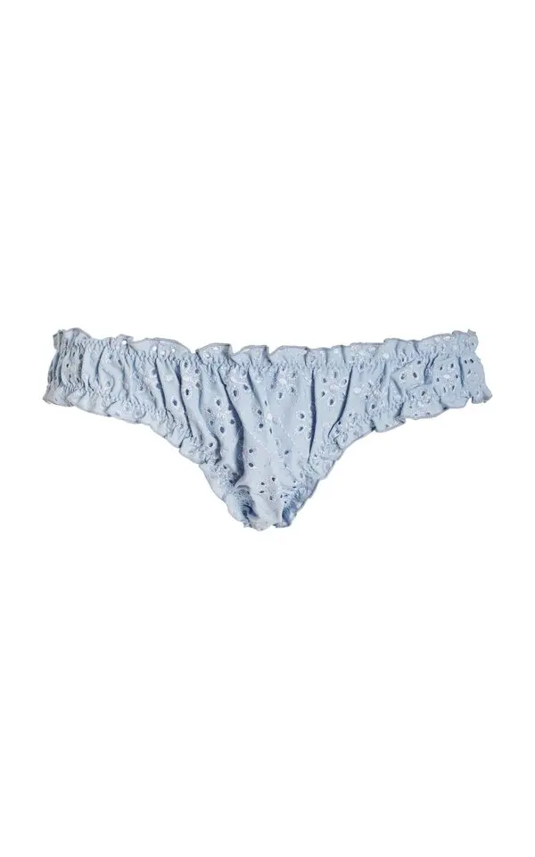 JUILLET Chloe Broderie Anglaise Bikini Bottom - Blue