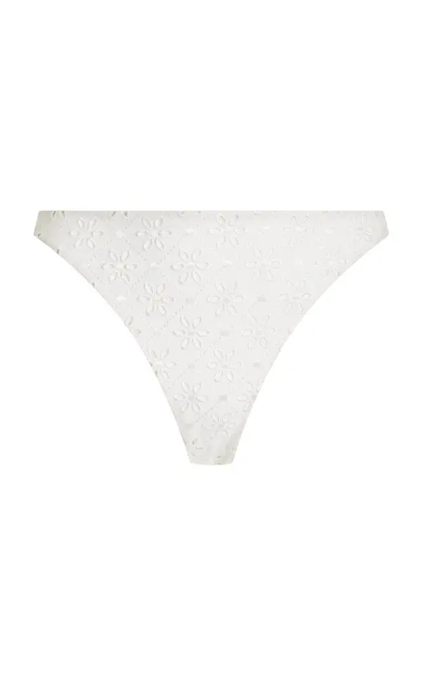 JUILLET Edie Broderie Anglaise Bikini Bottom - White
