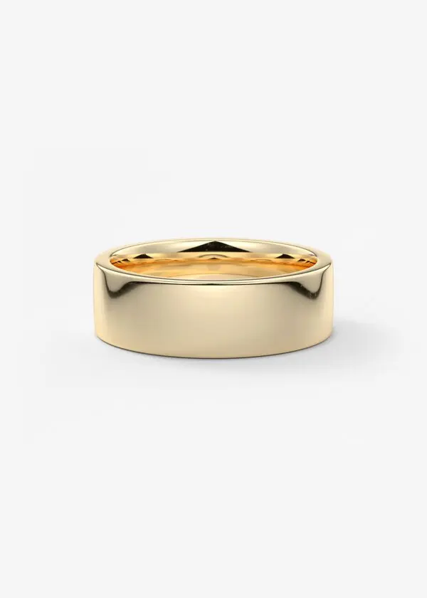 FRANK DARLING Flat Band 6mm - Yellow Gold