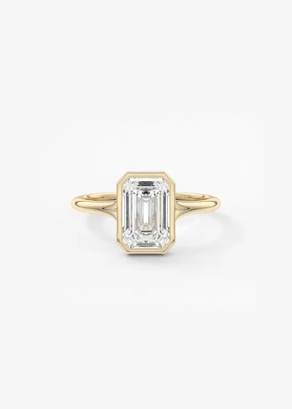 FRANK DARLING Breezy Bezel Emerald Cut Engagement Ring - Yellow Gold