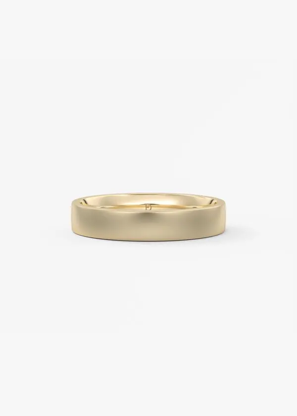FRANK DARLING Flat Matte 4mm Band - Yellow Gold