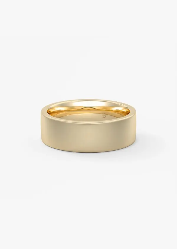 FRANK DARLING Flat Matte 6mm Band Ring - Yellow Gold