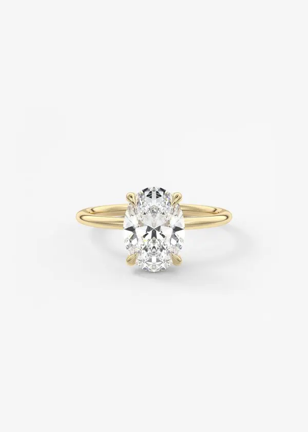 FRANK DARLING Hidden Halo Oval Cut Engagement Ring - Yellow Gold