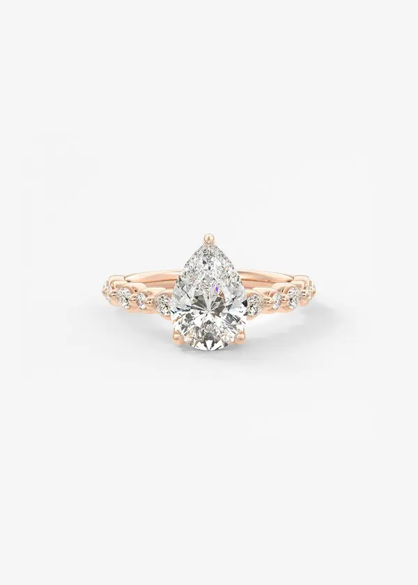 FRANK DARLING Chantilly Pear Cathedral Engagement Ring - Yellow Gold