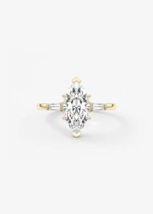 FRANK DARLING The Breezy Baguettes Marquise Ring - Yellow Gold