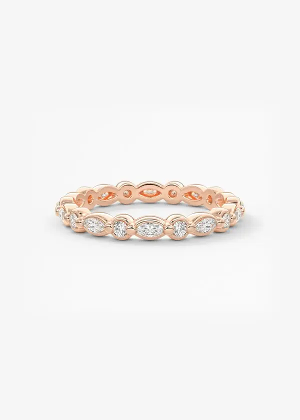 FRANK DARLING Marquise And Round Diamond Eternity Band - Yellow Gold