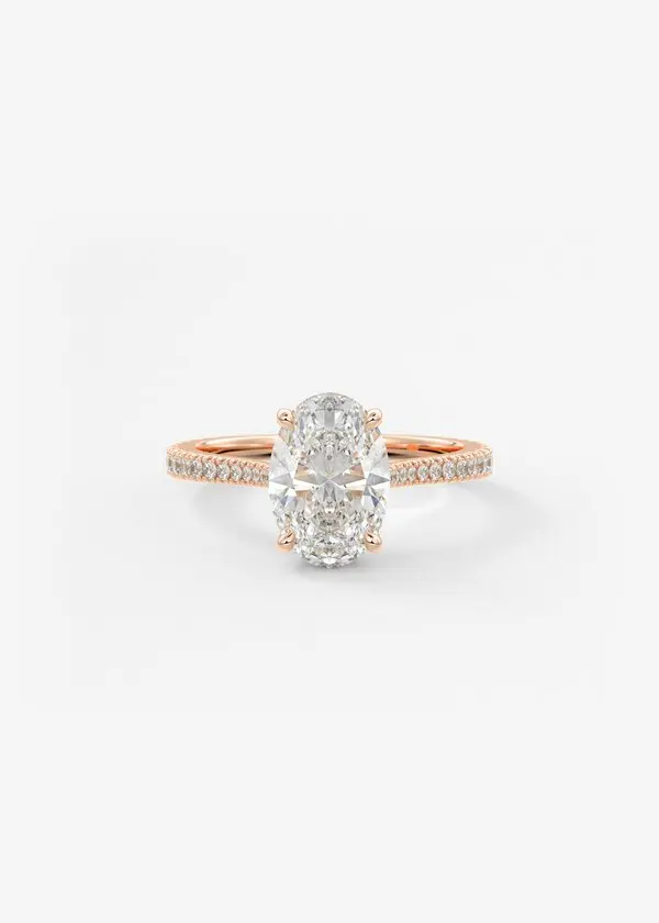 FRANK DARLING Cathedral Deluxe Oval Engagement Ring - Yellow Gold