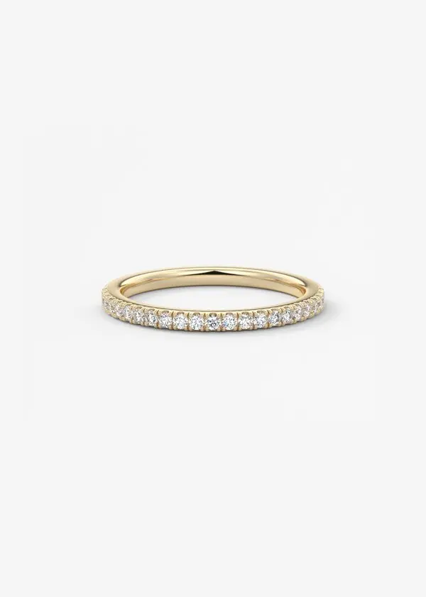 FRANK DARLING Skinny French 1/2 Eternity Band 1.5mm - Yellow Gold