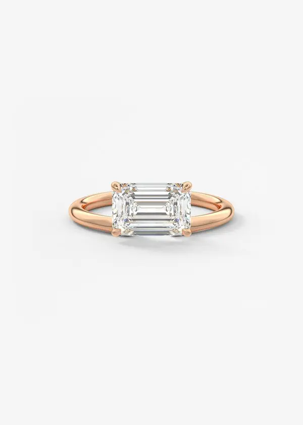 FRANK DARLING The Cantilever Emerald Cut Solitaire Ring - Yellow Gold