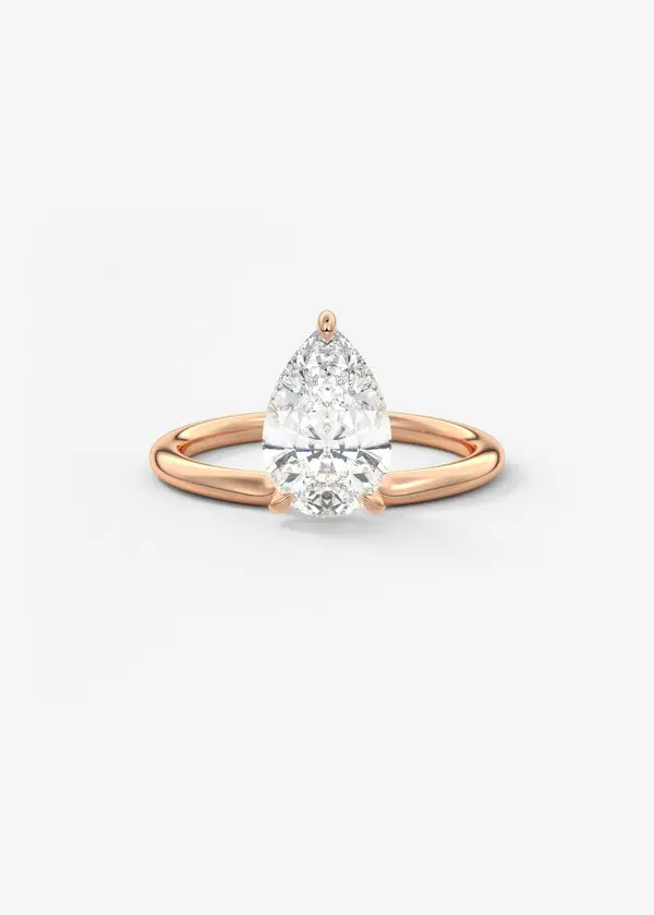 FRANK DARLING Cantilevered Pear Cut Solitaire Engagement Ring - Yellow Gold