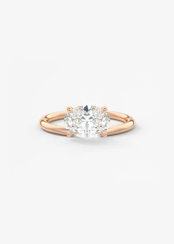 FRANK DARLING The Cantilever Oval Cut Solitaire Ring - Yellow Gold