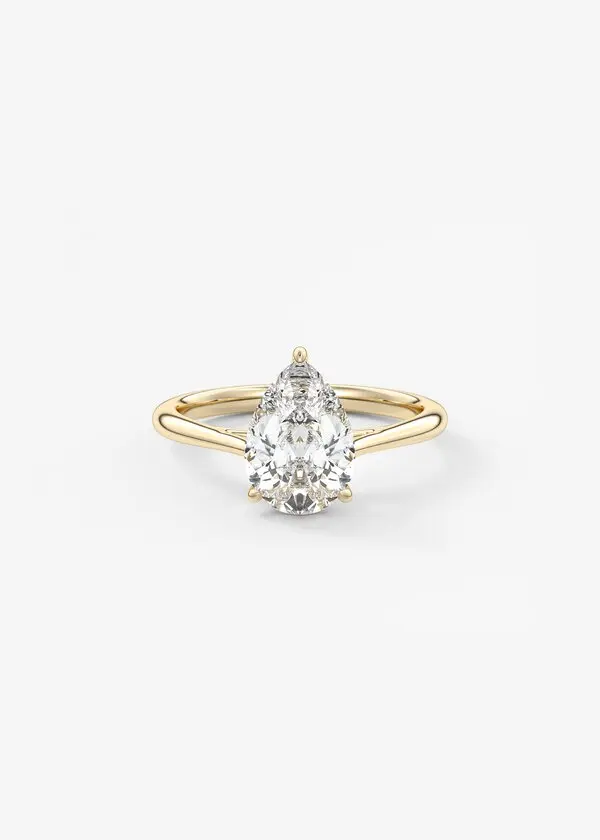 FRANK DARLING Cathedral Pear Solitaire Ring - Yellow Gold