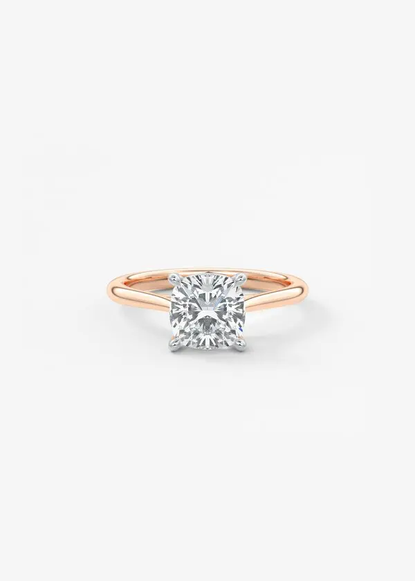 FRANK DARLING Cathedral Two Tone Cushion Engagement Ring - Yellow Gold