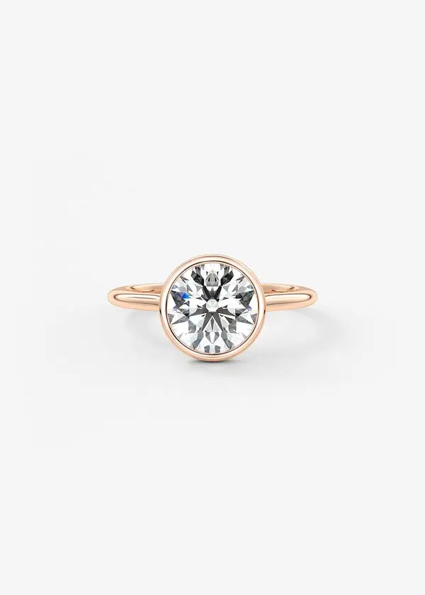 FRANK DARLING Round Cut Bezel Set Ring - Yellow Gold