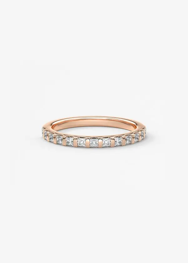 FRANK DARLING The Skinny Deco Half Eternity Ring - Yellow Gold