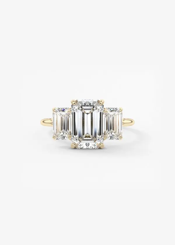 FRANK DARLING Emerald Cut Three Stone Engagement Ring - Yellow Gold