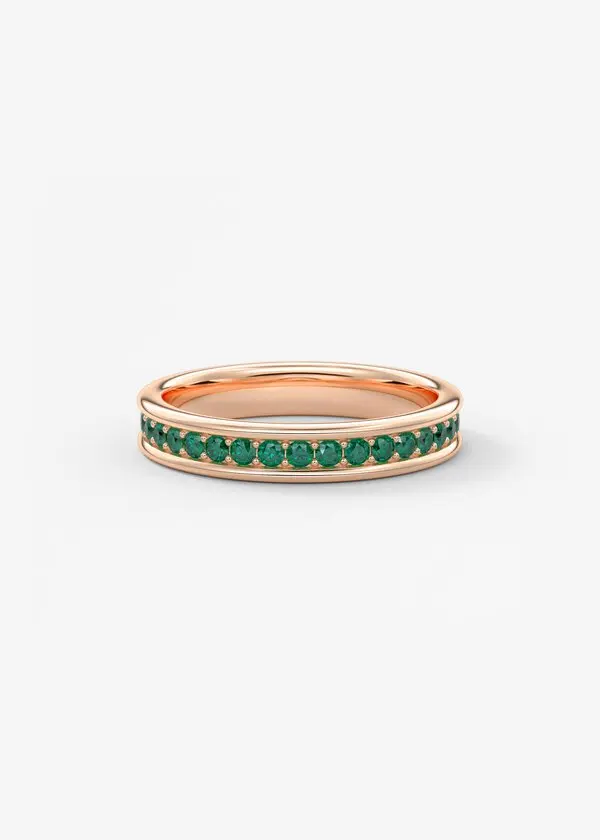 FRANK DARLING Emerald Love Handles Eternity Ring - Yellow Gold