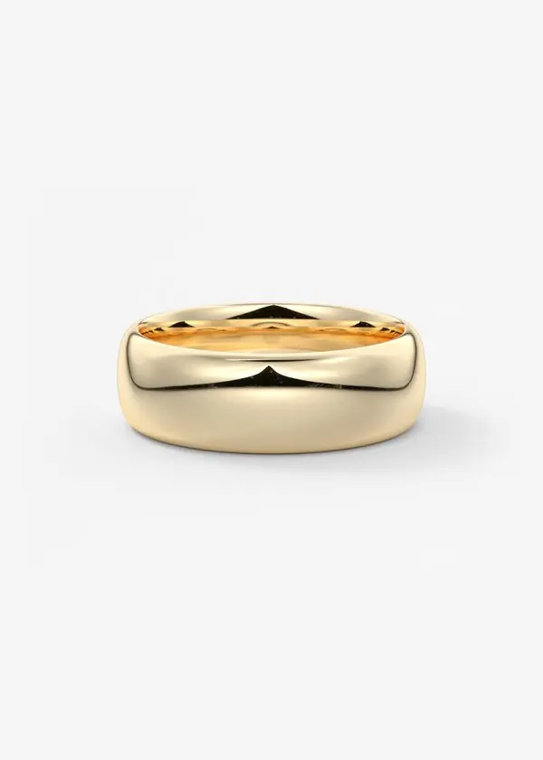 FRANK DARLING 6mm Wedding Band With Comfort Fit - Yellow Gold