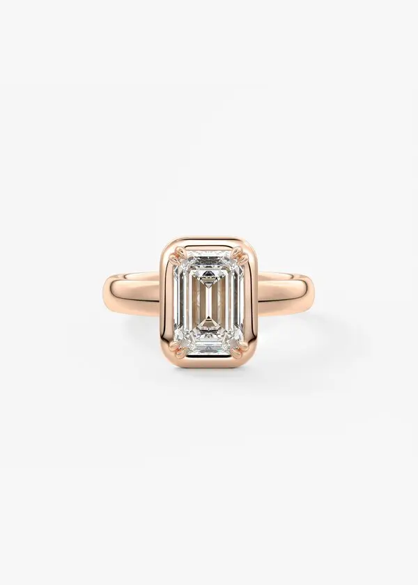 FRANK DARLING Chiclet Emerald Cut Engagement Ring - Yellow Gold