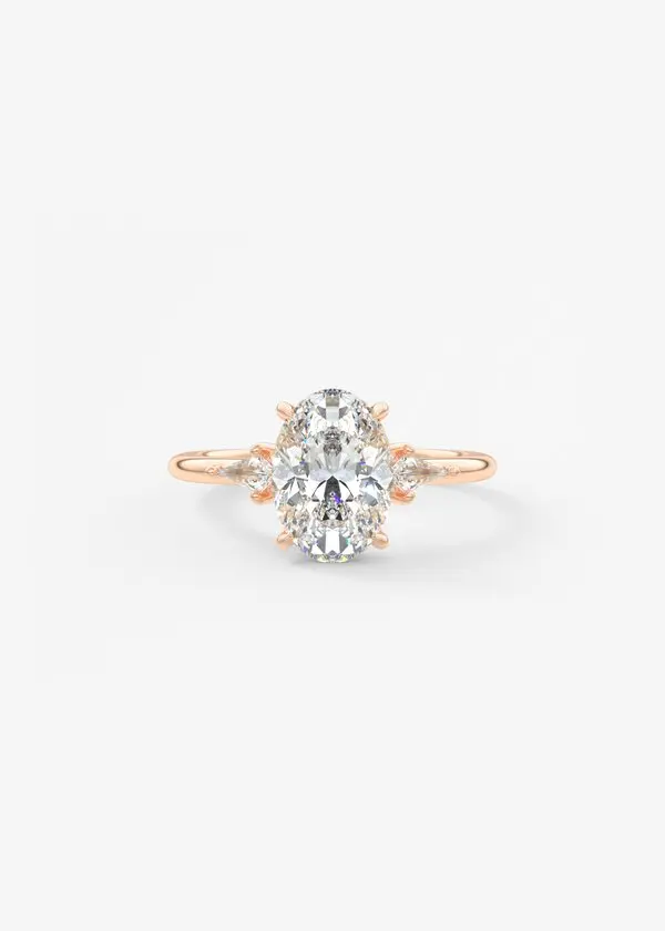 FRANK DARLING Oval Three Stone Engagement Ring - Yellow Gold