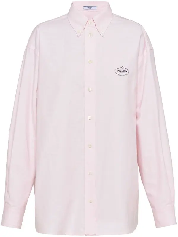 Prada Logo-embroidered Cotton Shirt