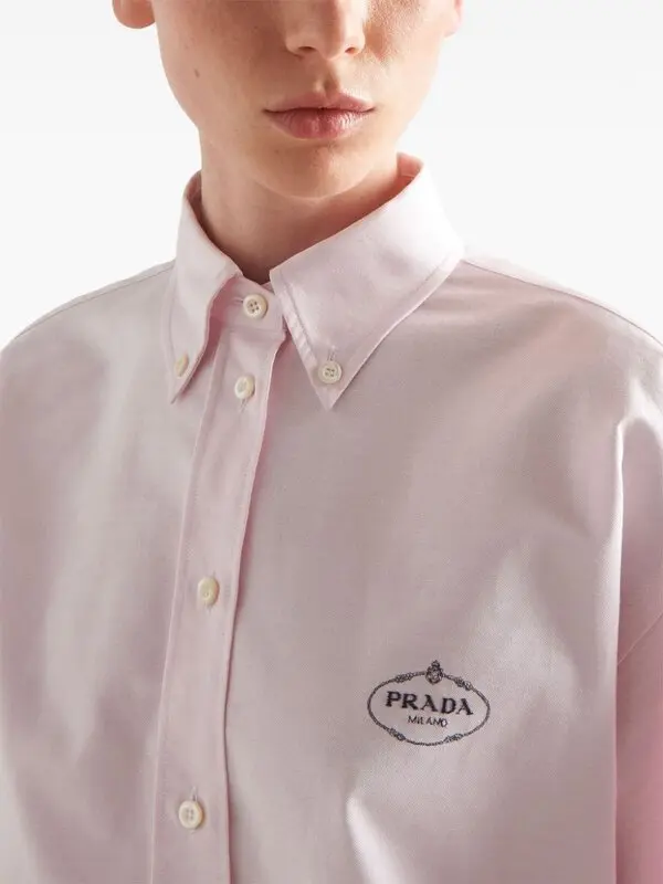 Prada Logo-embroidered Cotton Shirt