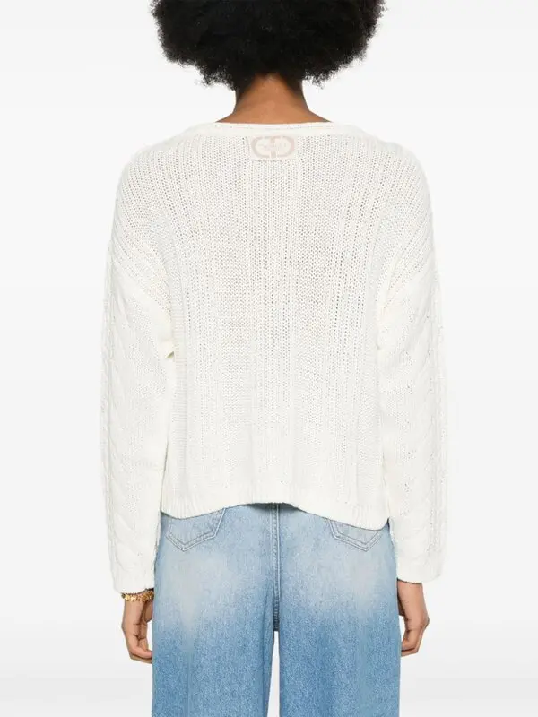TWINSET Logo-patch Cable-knit Jumper