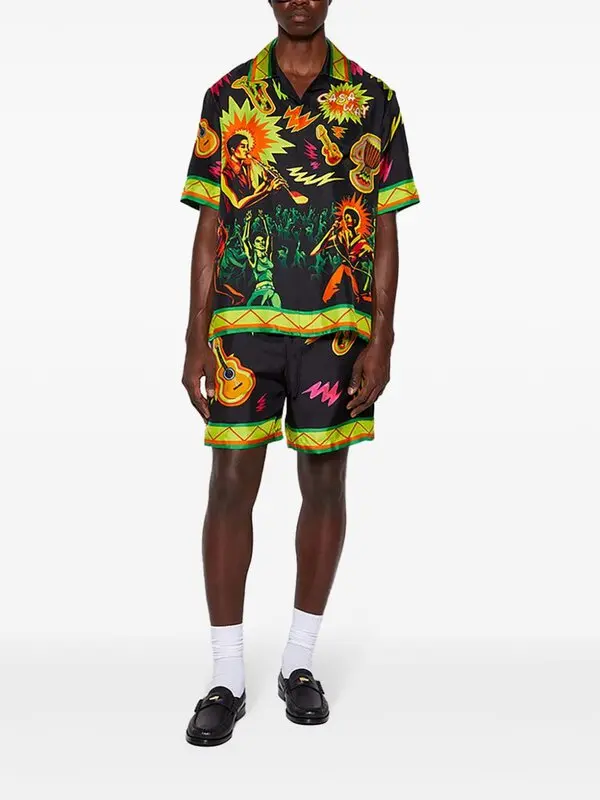 Casablanca Graphic-print Silk Shirt