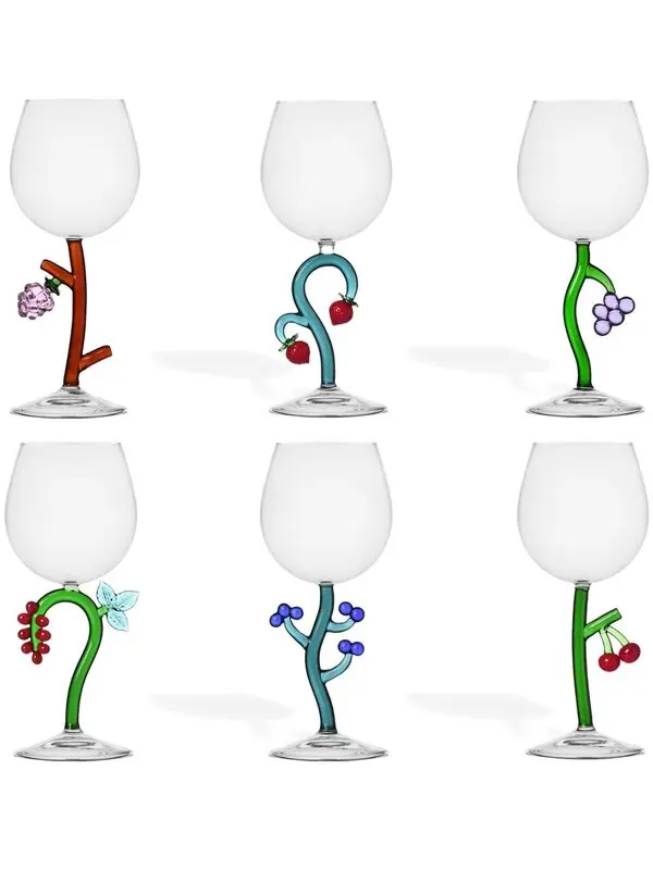 ICHENDORF MILANO Fruits And Flowers Stem Glasses - White